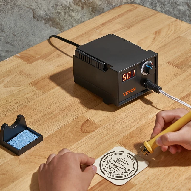 VEVOR KIT PER Pirografia 200~700°C Temperatura Regolabile con 23 Punte ...