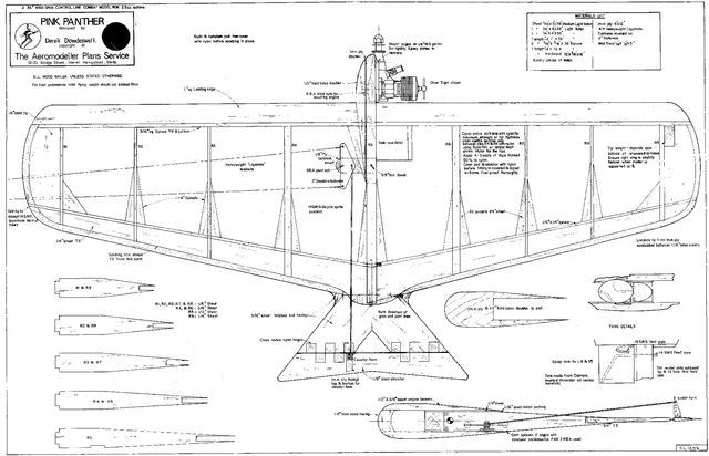 PINK PANTHER CLASSIC control line combat model plan £7.60 - PicClick UK