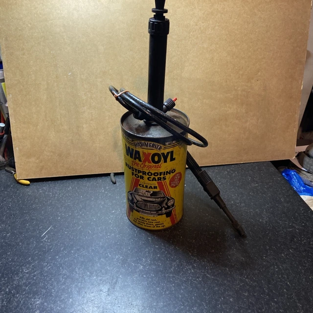 OLD WAXOYL EMPTY Pressure Can With Spray Gun, £10.00 - PicClick UK