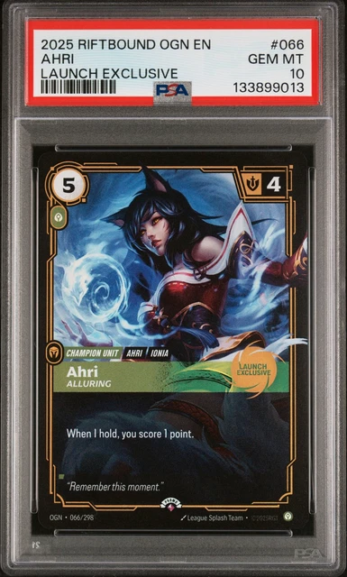 2025 RIFTBOUND: LEAGUE Of Legends Ogn-Origins #066 Ahri - Alluring Psa ...