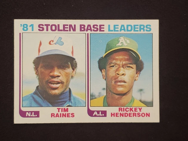 1982 TOPPS #164 1981 gestohlene Basisführer Rickey Henderson/Tim Raines ...