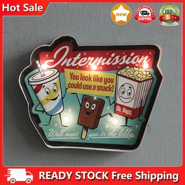 WALL-MOUNTED DECORATIVE LIGHTS Battery Powered Metal Light Up Signs for ...