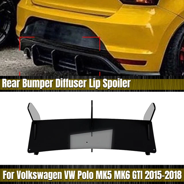 REAR BUMPER DIFFUSER Spoiler Lip For Volkswagen VW Polo GTI 2015-2018 ...