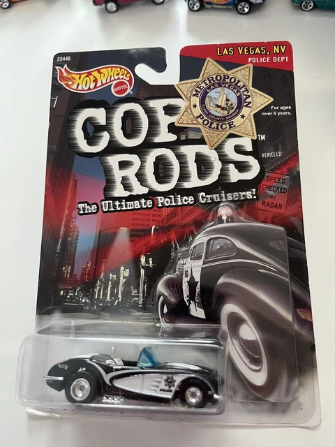 1999 HOT WHEELS Cop Rods Series 2 Las Vegas, NV '58 Corvette Black w ...