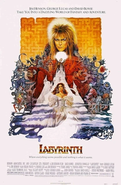 LABYRINTH POSTER RIPRODUZIONE Film David Bowie Jennifer Connelly Jim ...