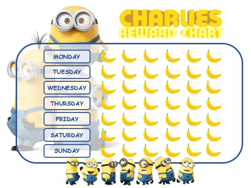 PERSONALISED DESPICABLE ME Minions Reward Star Chart Poster & Stickers ...