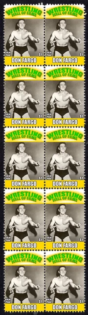 DON FARGO WRESTLING Hall Of Fame Inductee Strip Of 10 Mint Stamps $8.00 ...
