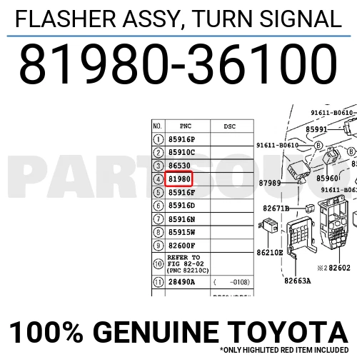 8198036100 GENUINE TOYOTA FLASHER ASSY, TURN SIGNAL 81980-36100 EUR 54 ...