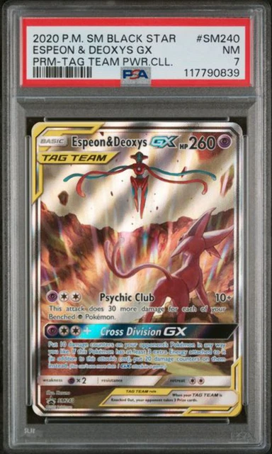 ESPEON & DEOXYS Gx Sm240 Psa 7 Pokemon Premium Tag Team Power ...
