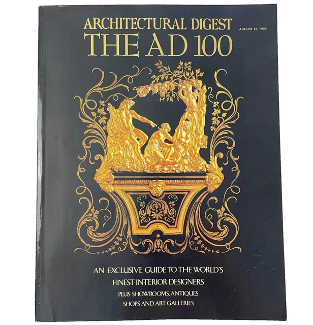 ARCHITECTURAL DIGEST THE AD 100 special 100th issue August 1990 £11.42 ...