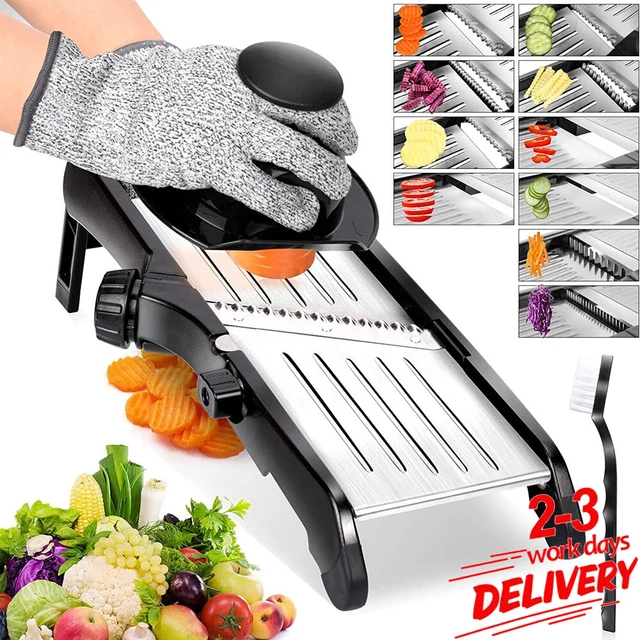KITCHEN MANDOLINE SLICER Fruit Vegetable Cutter Food Julienne Grater ...