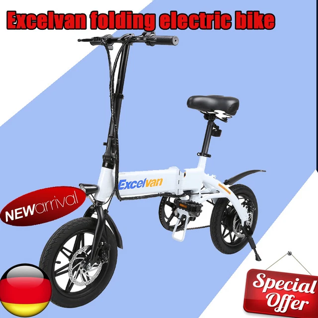 14”EXCELVAN E-BIKE FALTBAR Fahrrad Elektrofahrrad LED Headlight 250W ...