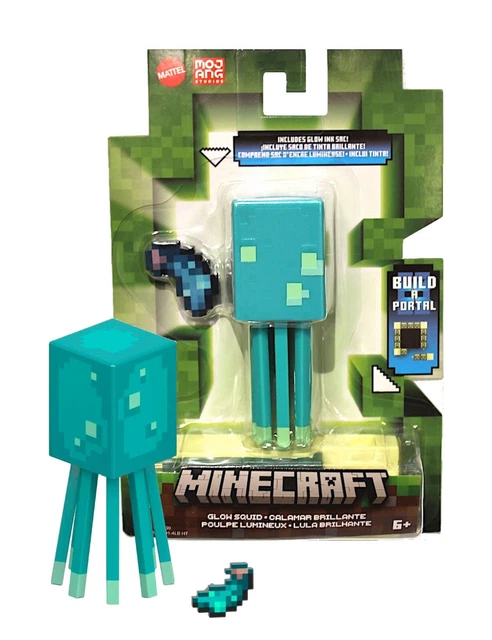 *MINECRAFT* BUILD-A-PORTAL GLOW SQUID 4" Figure with GLOW INK SACK 2023 ...