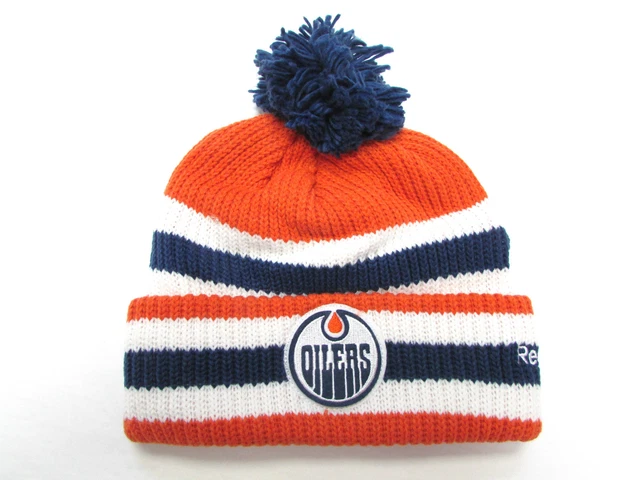 EDMONTON OILERS 2016 Nhl Heritage Classic Reebok Cuffed Pom Knit Hat ...