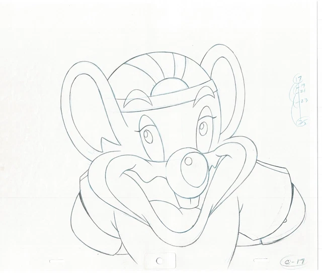 CHUCK E CHEESE Pizza Commercial Production Animation Cel Drawing 2005 C ...