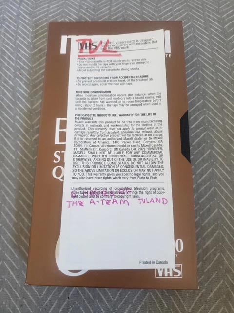 MAXELL T-120 USED Blank Vhs Tape The A-Team Various Episodes TV Land £ ...