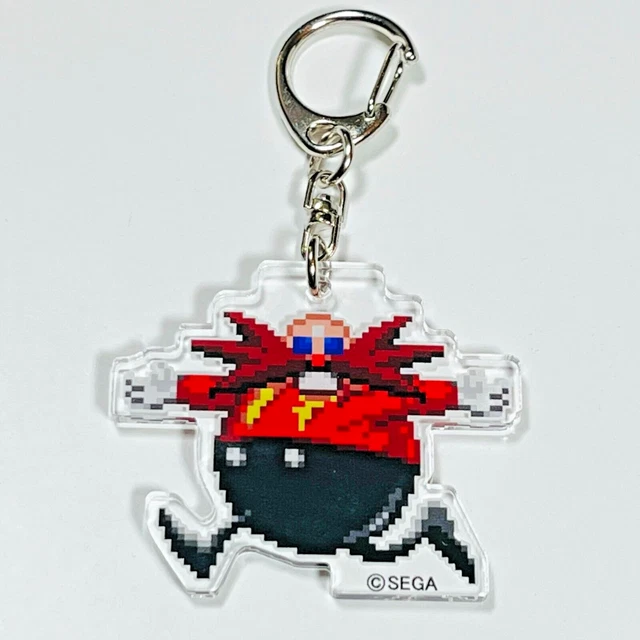 SONIC THE HEDGEHOG Dr. Eggman Robotnik 2D Pixel Keychain charm ...