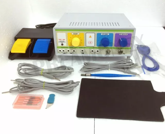 300WATT ELECTRO SURGICAL Diathermy Machine Electrocautery Plate+Foot ...