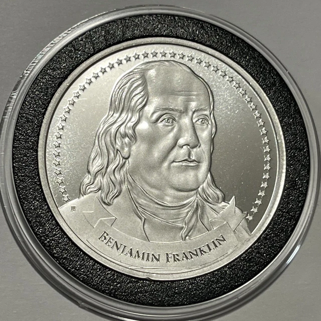 BENJAMIN FRANKLIN FREEDOM Speech Religion Coin 1 Troy Oz .999 Fine ...