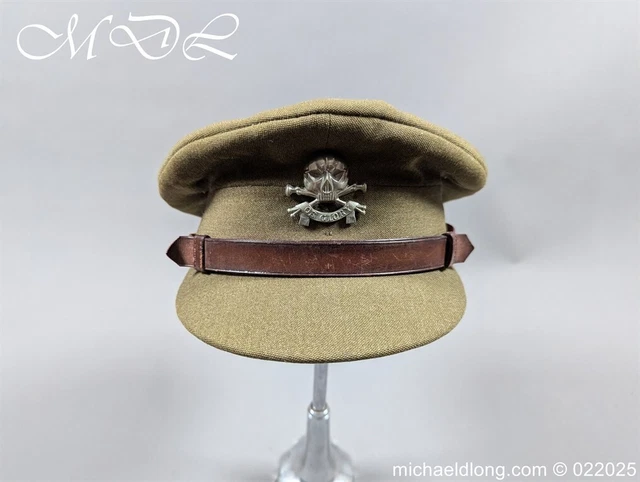 BRITISH WW2 OFFICERS Service Cap named Sir Fiennes Willliam Stang Steel ...