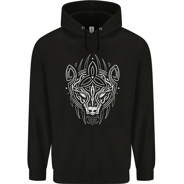 VIKING BEAR SYMBOLS With Valknut Symbol Mens 80% Cotton Hoodie £19.99 ...