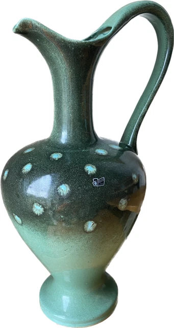 MEGA BODENVASE KRUG mit Henkel Silberdistel Keramik Handmade 60 cm groß Fayencen EUR 39,00 ...