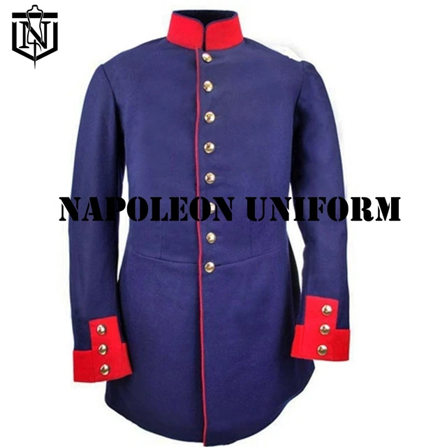 NEW CIVIL WAR US Union Military Navy Blue Wool Frock Jacket, Blue Tunic ...