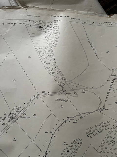 VINTAGE SURVEYOR TOWN Map Plan 1927 Millington Roman Road Prop Antique ...