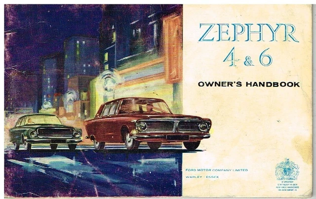 FORD ZEPHYR 4 & Zephyr 6 Mk3 Mkiii Original 1965 Owners Instruction ...