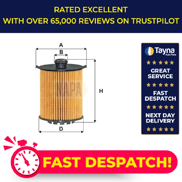 OIL FILTER FITS VOLVO S80 Mk2 2.0 2.0D 13 to 16 NAPA 31372212 32140029 ...