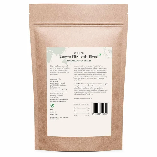 LUXMI TEA, QUEEN Elizabeth Blend, Darjeeling Second Flush Tea 250gm £30 ...