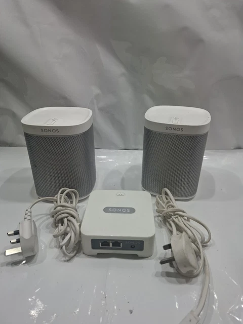 SONOS PLAY:1 COMPACT Wireless Smart Speaker White x2 Good Working ...