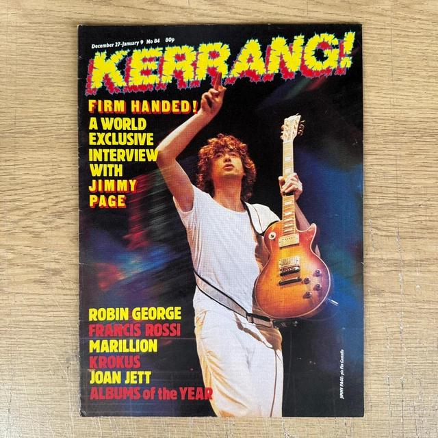 KERRANG MAGAZINE ISSUE 84 Jimmy Page Francis Rossi Marillion Krokus ...