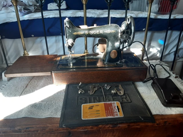VINTAGE SINGER SEWING Machine Converted To Electric In 1950s £11.12 ...