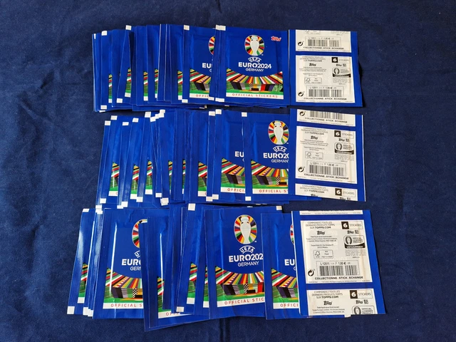 TOPPS EURO 2024 Germany UEFA EM 24, 50 sticker packs / Tüten, Gold ...