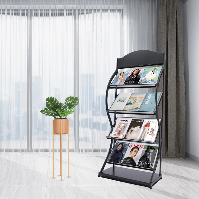 NEWSPAPER RACK MAGAZINE Stand Literature Holder Book Magazine Display ...