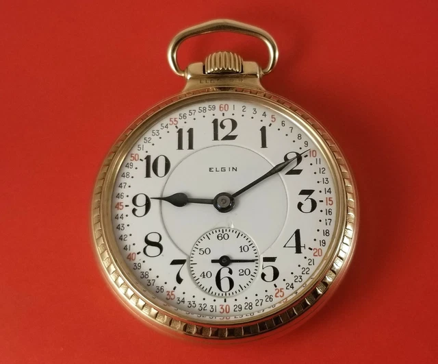 VINTAGE ELGIN FATHER Time Pocket Watch Gold Fill 21 Jewels 16 Size Ca ...