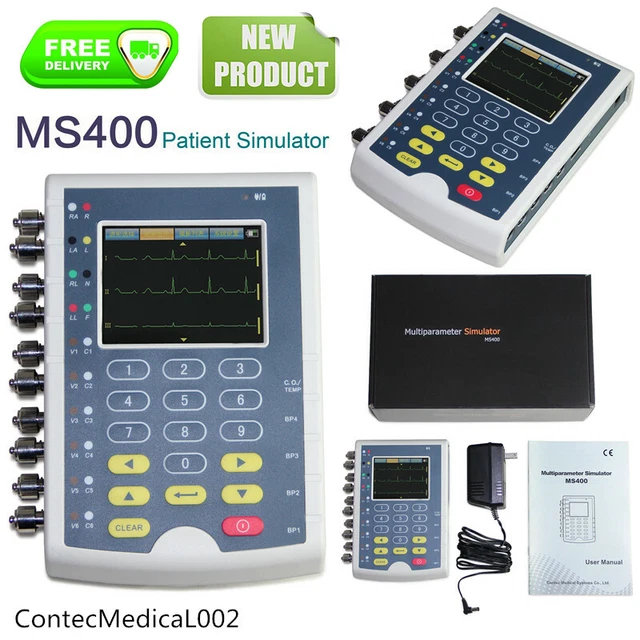 CONTEC TOUCH MS400 Multi-Parameter-Patient Simulator, ECG RESP TEMP ...