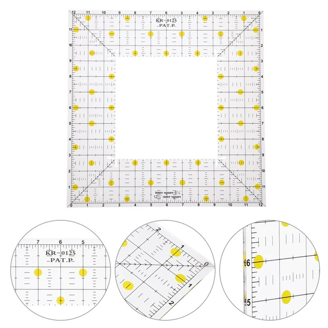 SET SQUARE PLASTIC Sewing Ruler Measuring Guide for Quilt Fabric $32.88 ...