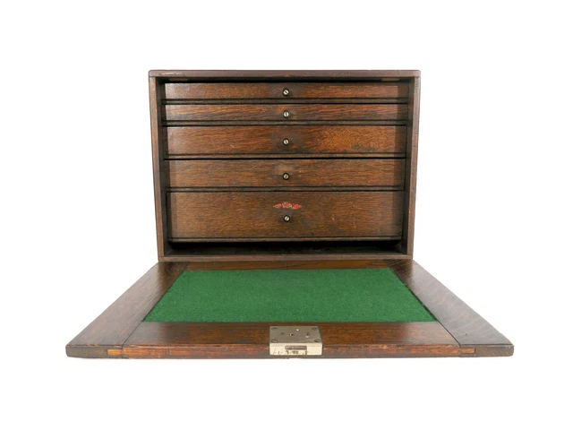 NESLEIN ENGINEERS TOOLMAKERS Wooden Cabinet Tool Chest 5 Drawers £225. ...