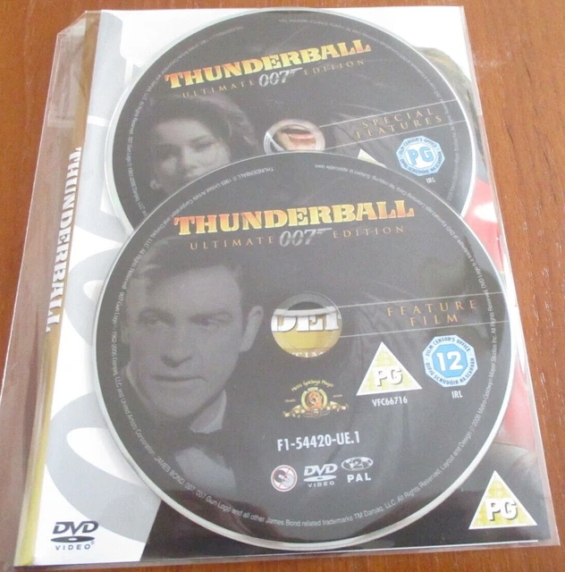 THUNDERBALL ULTIMATE EDITION Sean Connery As James Bond 2 Disc Dvd £2. ...