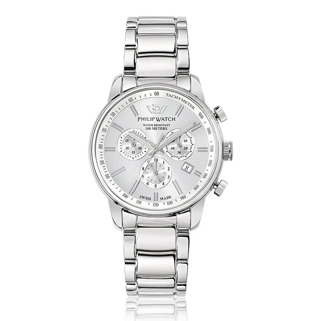 MONTRE PHILIP WATCH Homme Kent Chronographe Acier / Blanc R8273678005 ...