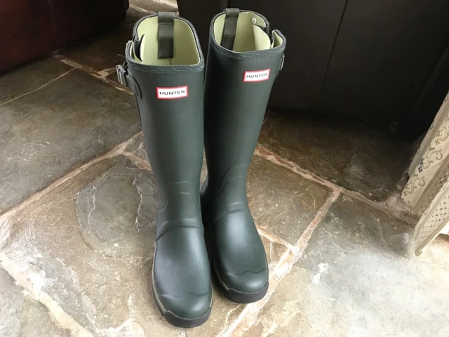 HUNTER MENS BALMORAL Tall Side Adjustable Neoprene Wellington Boot ...