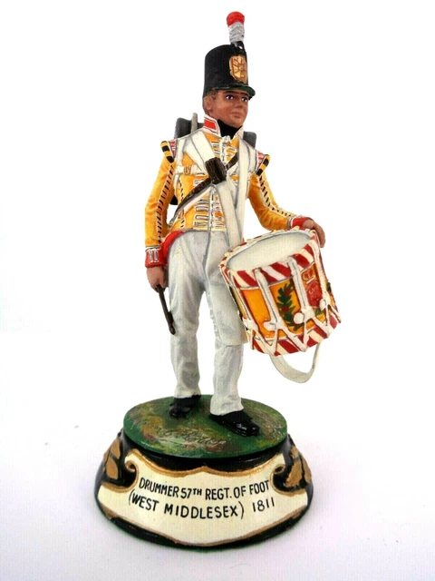 CHARLES STADDEN PEWTER Figure Studio Painted Drummers 57th Foot ...