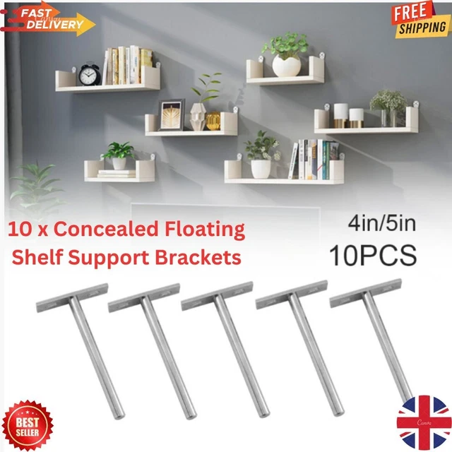 10X INVISIBLE FLOATING Shelf Brackets Hidden Blind Support For ...