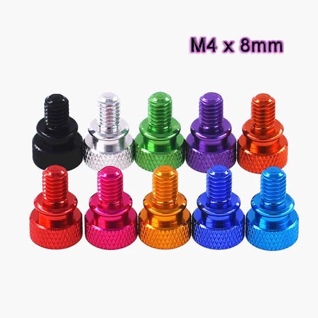 M6X8-20MM COMPUTER PC Case DIY Bolts Anodized Aluminum Knurled Thumb ...