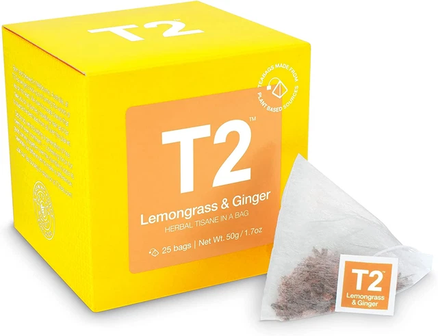 T2 TEA LEMONGRASS and Ginger Herbal Tea Bags in Box, 25-Count $34.99 ...