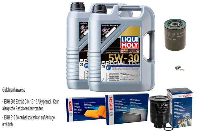 BOSCH INSPECTION SET 10 L Liqui Moly Special Tec F 5W-30 Pour Mitsubishi EUR 179,34 - PicClick FR