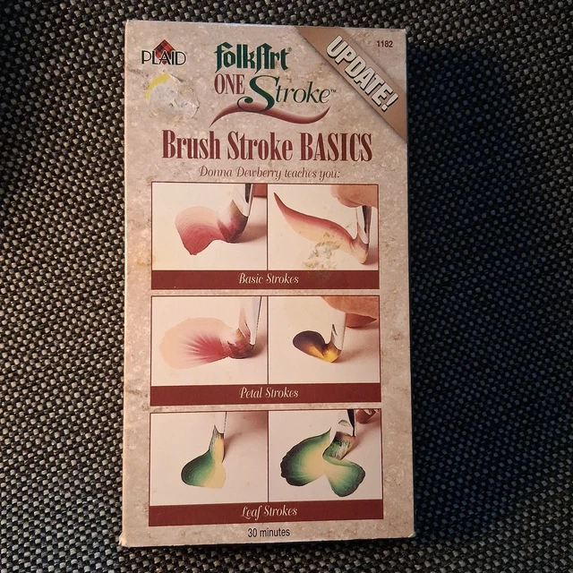 FOLKART ONE STROKE Brush Stroke Basics VHS 1997 Donna Dewberry Plaid ...