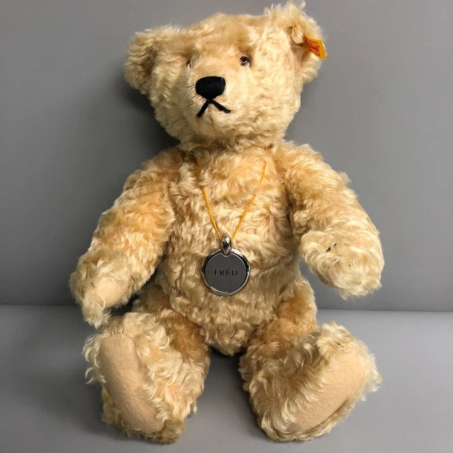 STEIFF TEDDY BEAR Fred Model 00669 Growler Jointed Medallion ...